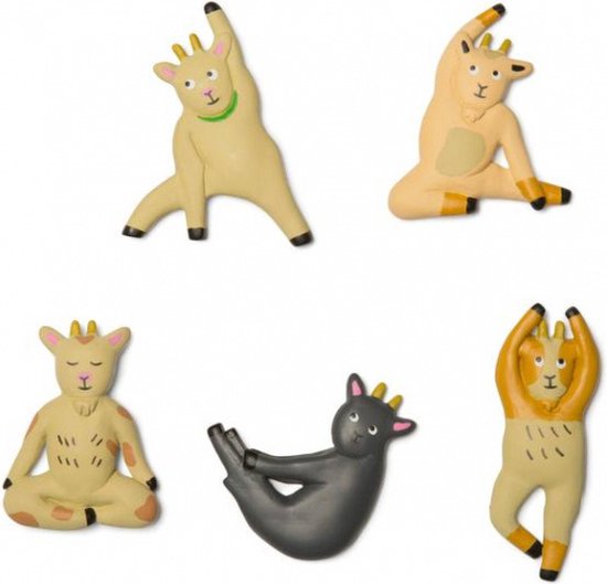 Kikkerland Geit Yoga Magneten (set Van 5) | bol