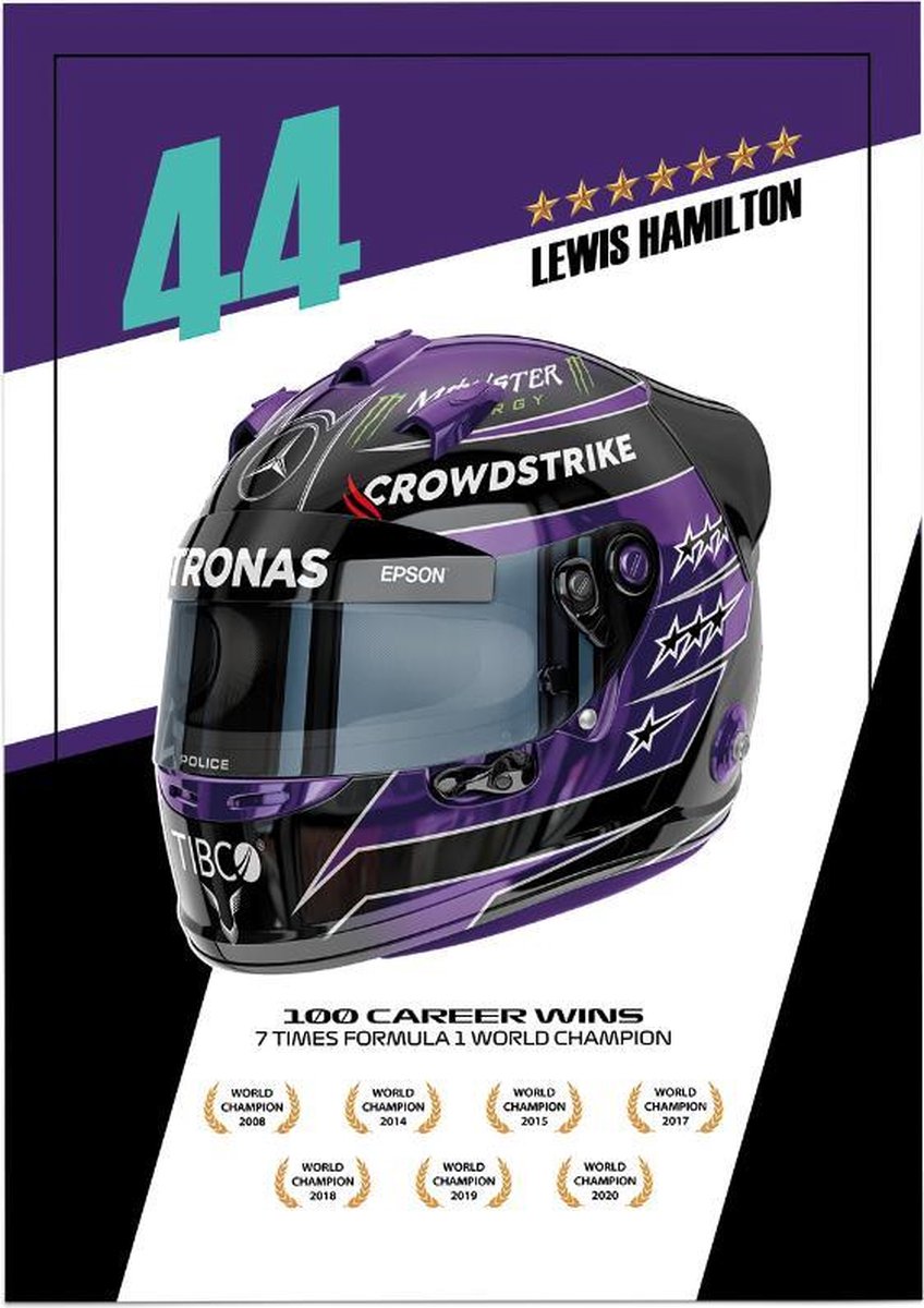 F1 Helm Series - Lewis Hamilton 2021 (Mercedes) - Posterpapier - 50 x ...