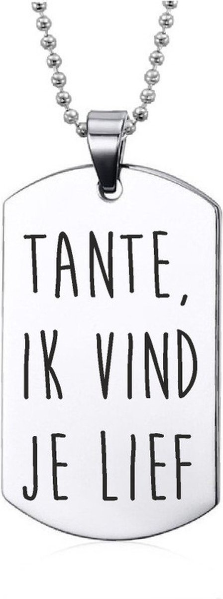 Ketting RVS - Tante Ik Vind Je Lief | bol.com