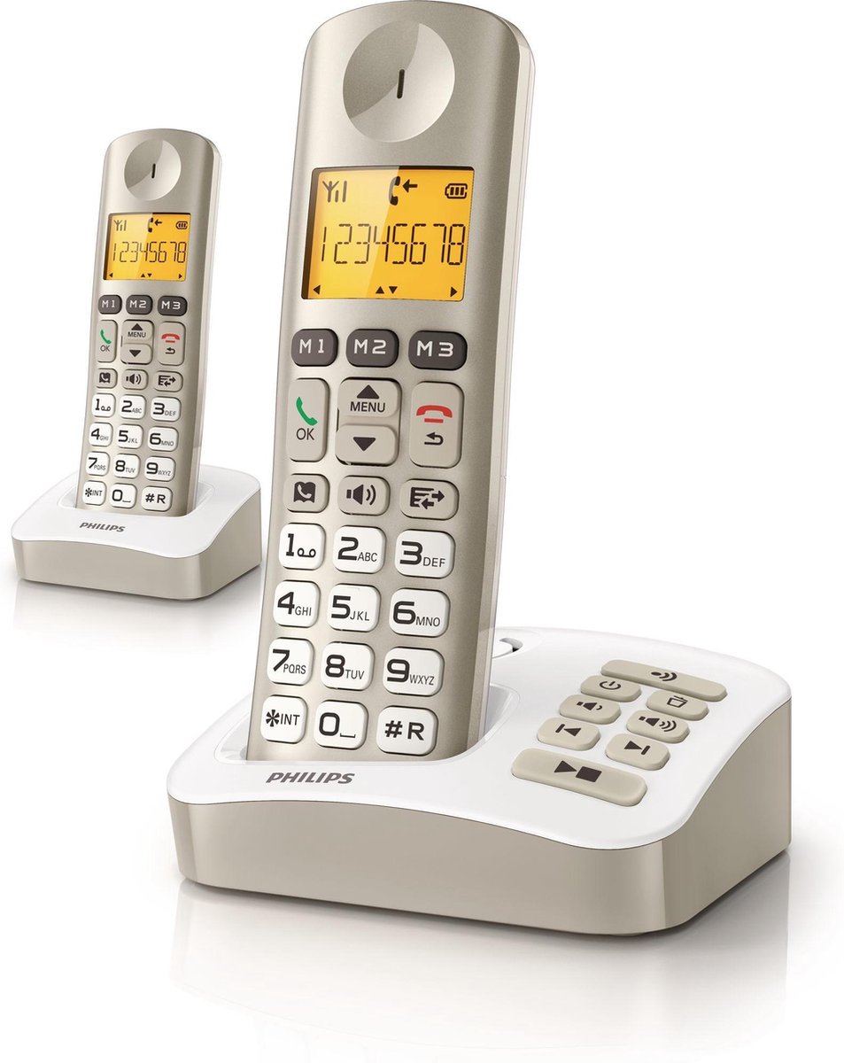 Philips XL3052 - Duo DECT telefoon met antwoordapparaat - Creme | bol.com