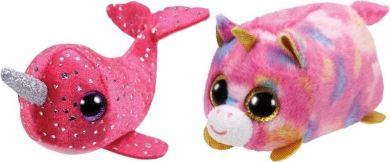 Ty - Knuffel - Teeny Ty's - Nelly Narwhal & Star Unicorn | bol.com