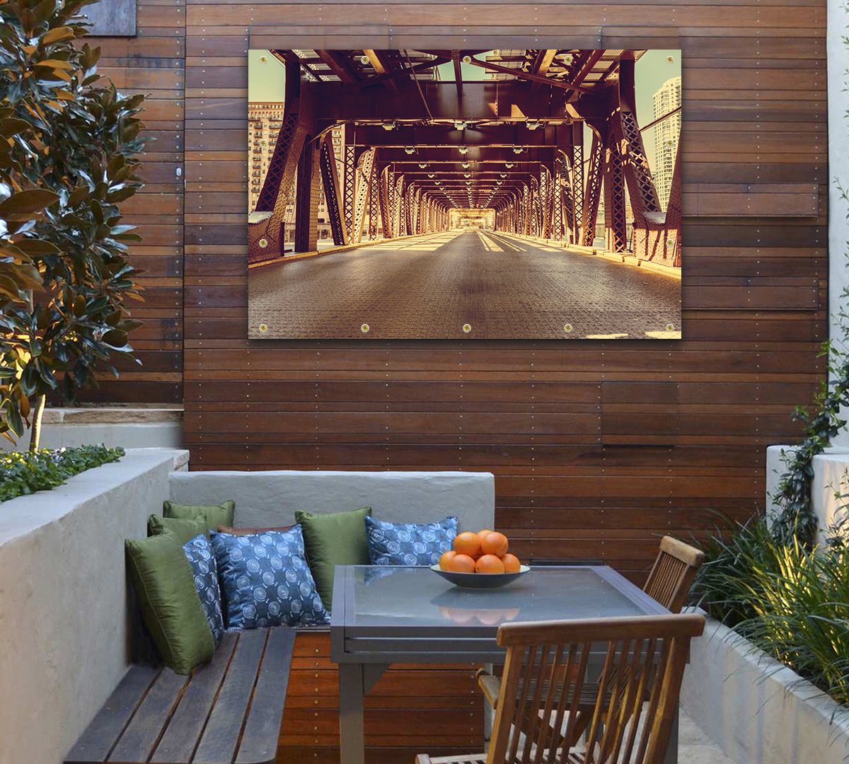 Typische brug over de Chicago River in Amerika - Foto op Tuinposter ...