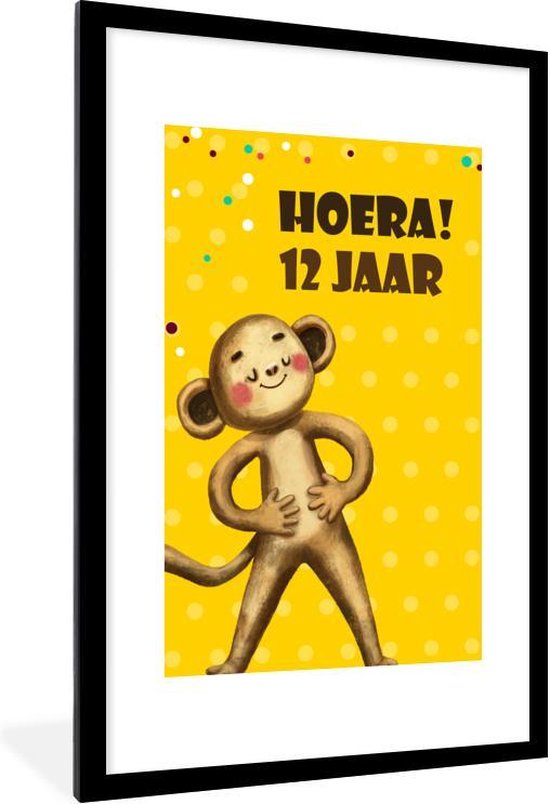 Fotolijst incl. Poster - Verjaardag - Aap - 12 jaar - 80x120 cm ...