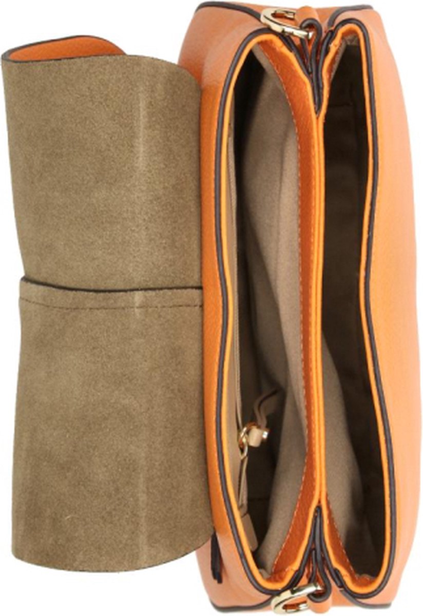 Gianni Chiarini Medium Crossbodytas / Schoudertas Dames - Leer - Helena Round - Oranje | bol