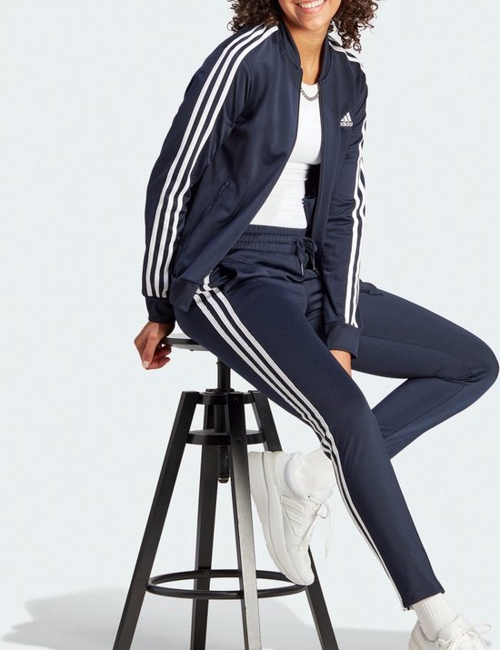 Adidas Sportswear Essentials 3 Stripes Trainingspak Dames Blauw L