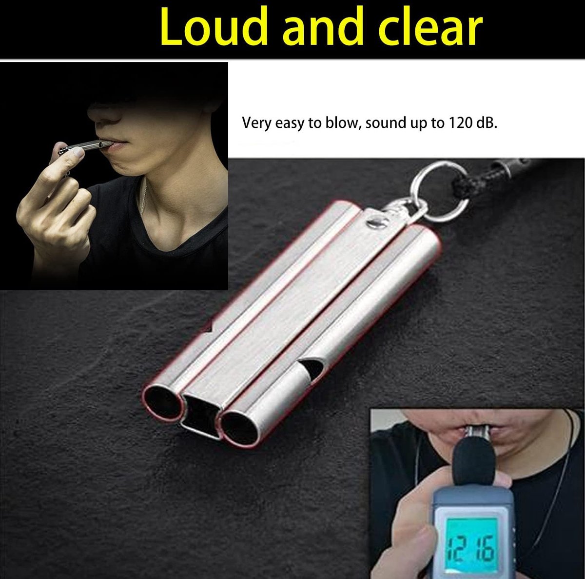 Noodfluitje, signaalfluitje, luid 2 stuks, fluitje, luid noodgevallen ...