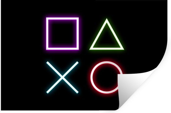 Muurstickers - Sticker Folie - Gaming - Neon - Console - Zwart ...
