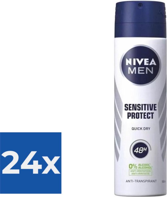Nivea Men Deodorant Spray Sensitive Protect 150 ml - Voordeelverpakking 24 stuks | bol