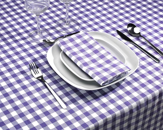 Rechthoekig geruit tafelkleed voor binnen, buiten, dineren, tuin ...