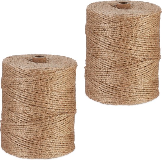 jute touw op rol - 3 mm dik - set van 2 - elk 300 m - paktouw | bol