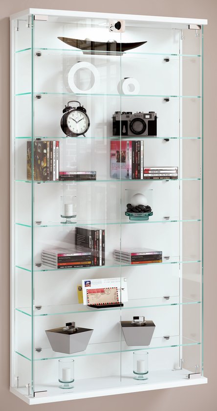 VCM Wandvitrinekast Hangende vitrinekast Glazen vitrinekast ...