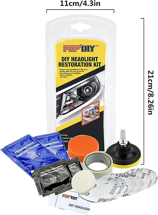 POP'DIY Koplampen Polijst Set - Complete Set Koplampen Reparatieset ...