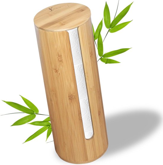 Porte-papier toilette de remplacement rond en Bamboe , 4 rouleaux ...