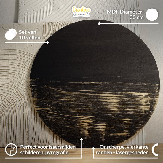 Creative Deco 10 x MDF - Cirkelvormig Paneel | Diameter 30 cm x 3 mm ...