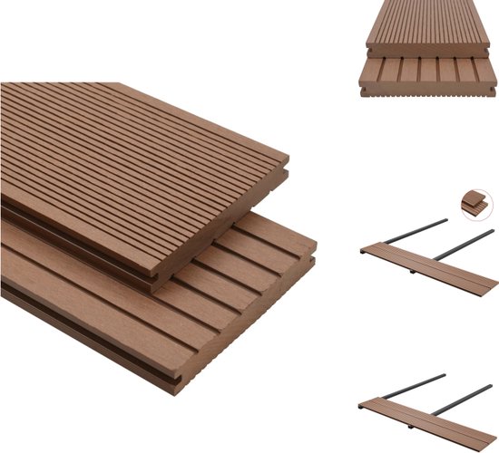 vidaXL Terrasplankenset - HKC - Massief - 220 x 14 x 2 cm - Lichtbruin ...