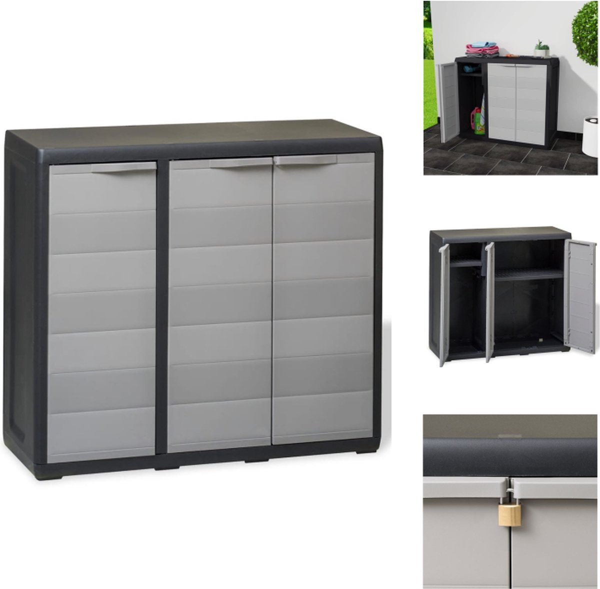 vidaXL Buiten opbergkast - 97 x 38 x 87 cm - polypropyleen (PP) - Kast ...