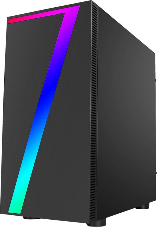 7-Seven PC Case - Computerkast Desktop Met RGB Strips & Ventilator ...