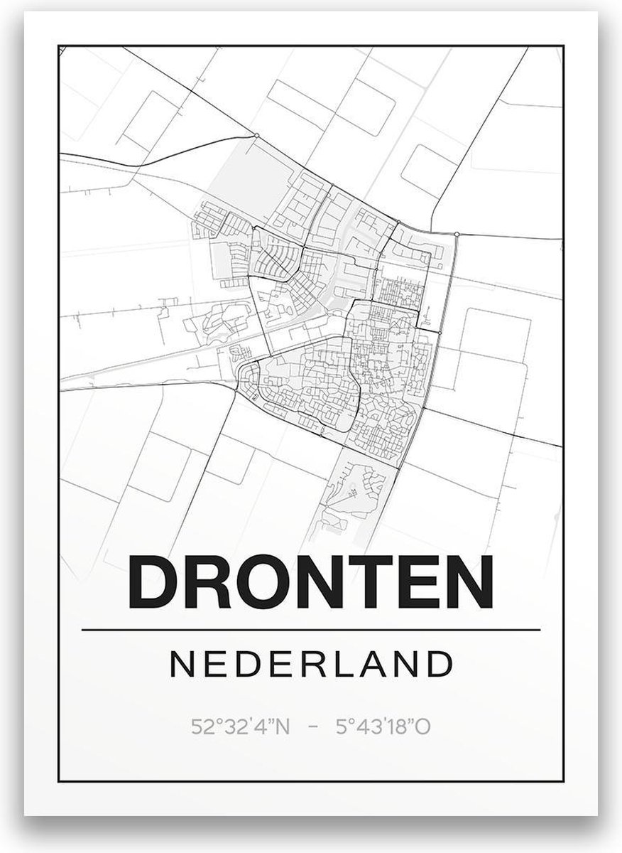 Poster/plattegrond DRONTEN - 30x40cm | bol.com