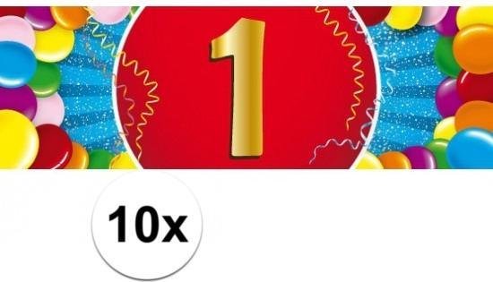 10x 1 jaar leeftijd stickers 19 x 6 cm - 1 jaar verjaardag/jubileum ...