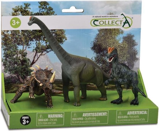 Collecta Prehistory: Dinosaurus Playset 3 pièces Vert / marron | bol.com