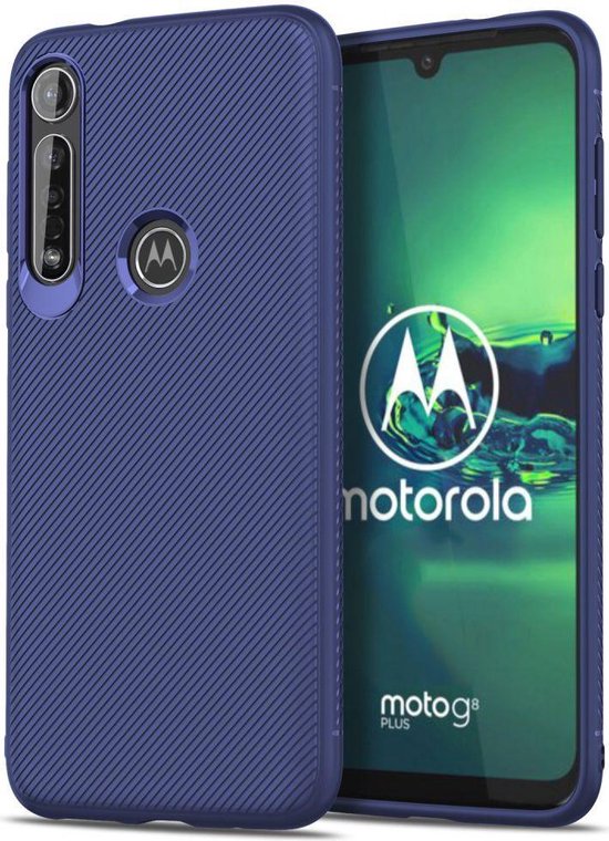 Motorola Moto G8 Plus Twill Slim Texture Back Cover Blauw | bol.com