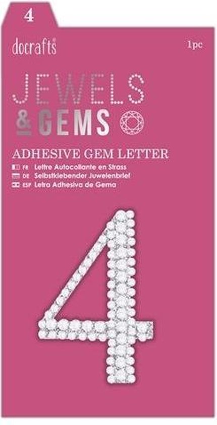 Adhesive Gem Number - 4 - Jewels & Gems | bol