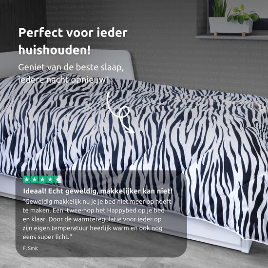 HappyBed zebra dekbed zonder overtrek | 200x200 cm - Bedrukt dekbed ...