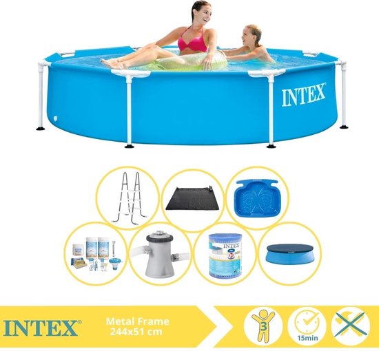 Intex Metal Frame Zwembad - Opzetzwembad - 244x51 cm - Inclusief ...