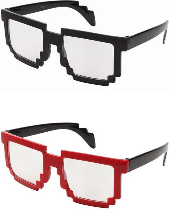 Pixel bril zwart of rood per stuk | bol