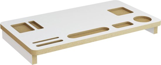Monitorstandaard Tricia - Monitorverhoger - 5x54x30 cm - Wit en ...