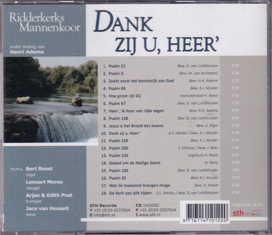 Ridderkerks Mannenkoor - Dank Zij U Heer - Met Psalm 21 en Psalm 3 | bol