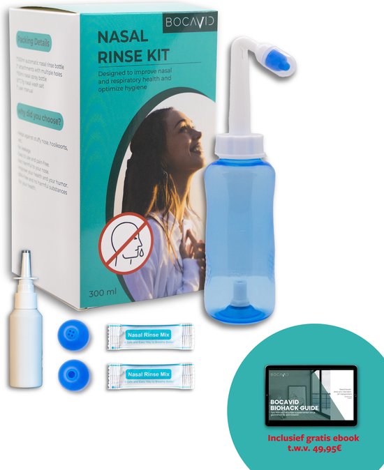 BocaVid Pro® Douche Nasale - Spray Nasal - 50x Sel de Rinçage Nasal ...