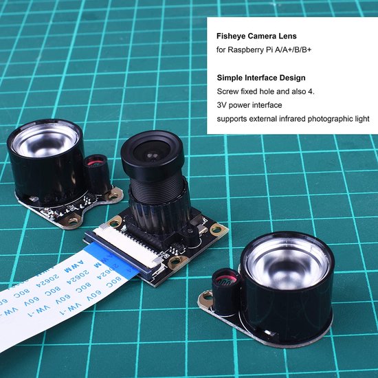Nachtzicht Camera module met 2 Infrarood lampjes voor Raspberry pi® - 5 ...