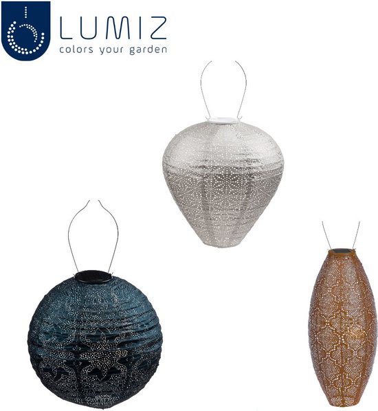 Lumiz Solar Buitenlampionnen - Giverny Set - Solar Tuinverlichting - 3 ...