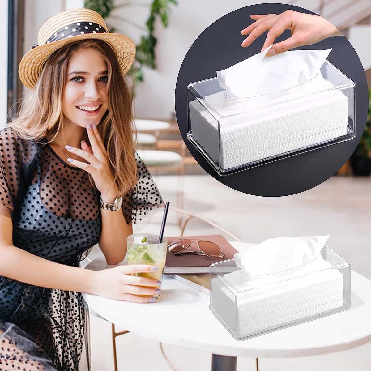 Acryl Tissue Box, rechthoekige transparante Tissue Box, Tissue Box ...