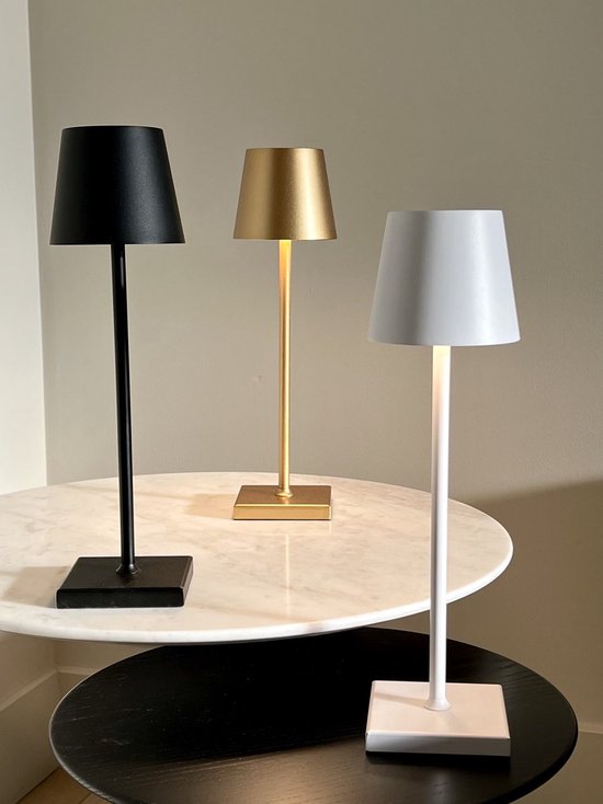 Luxus - Tafellamp Touch Deluxe Fleur - Goud - H34 x Ø8 cm - Tafellamp ...