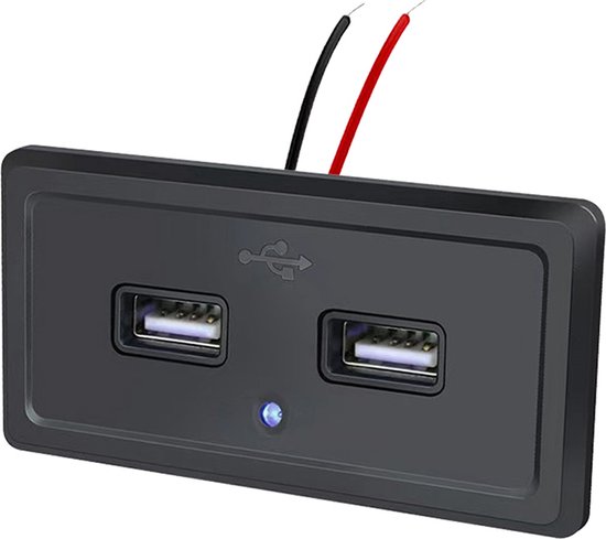 USB Opbouw [INBOUW OF OPBOUW] [2X USB] [BLAUWLED] | bol.com