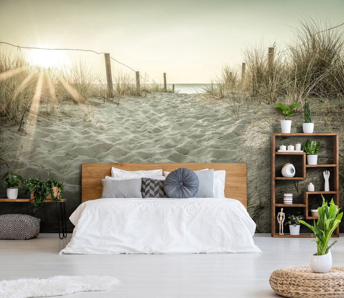 Fotobehang - Vlies Behang - Strandpad naar Zee - 254 x 184 cm | bol.com