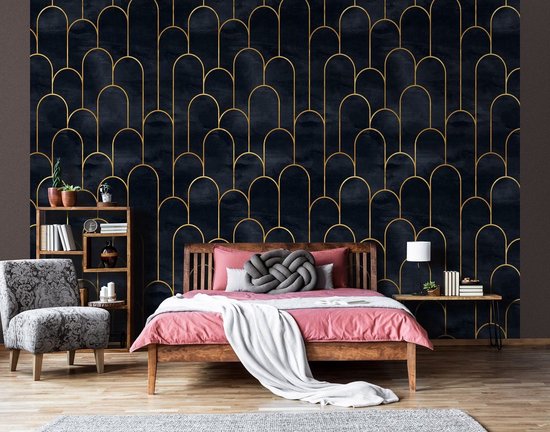 Fotobehang - Vlies Behang - Gouden Motief - 368 x 280 cm | bol