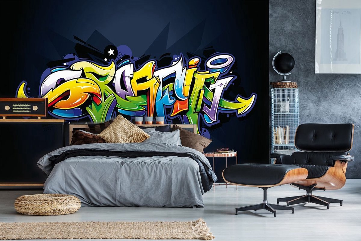 Fotobehang - Vlies Behang - Graffiti Tekening - 312 x 219 cm | bol.com