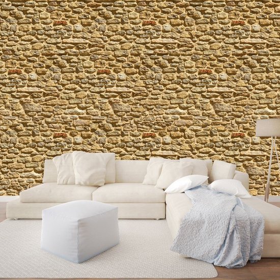 Fotobehang - Vlies Behang - Stenen Muur - 208 x 146 cm | bol