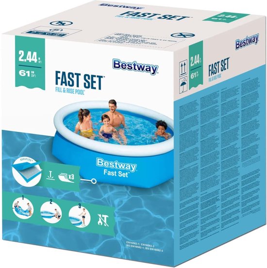 Bestway Fast Set Zwembad opblaasbaar rond 244x66 cm | bol.com
