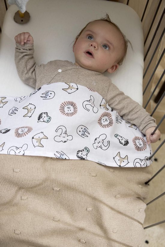 Meyco Baby Animal/Uni ledikant laken - 2-pack - white - 100x150cm | bol.com