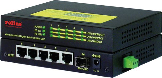 ROLINE Industriële Gigabit Switch, 5x RJ-45 + 1x SFP | bol