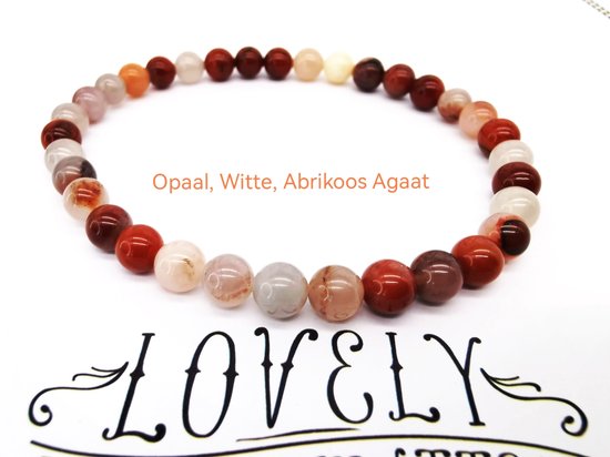 Armband – Edelsteen – Agaat 3 kleur - 6mm Kralen - 18 cm - Werking ...