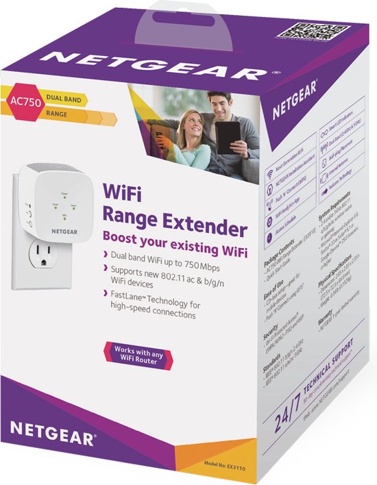 NETGEAR Nighthawk EX3110 - Wi-Fi Versterker - AC750 | bol