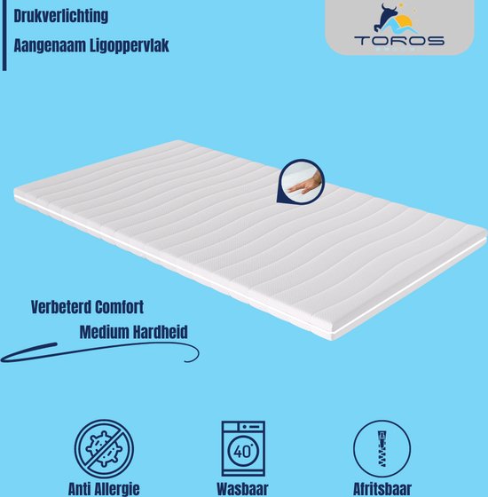 Toros Bedden - Topmatras Bamboo- 120x200 - Topper Matras HR Koudschuim ...