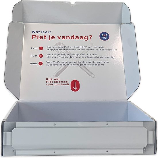 SOS Piet Box | Braadpan antikleef Ø 20 cm - Grijs - PFAS-vrij | Incl ...