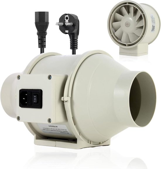 Badkamer Ventilator Buisventilator 100mm Inline Kanaalventilator ...