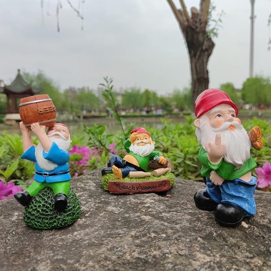 Tuinkabouter 15-cm middelvinger tuinkabouter ornamenten van kunsthars ...